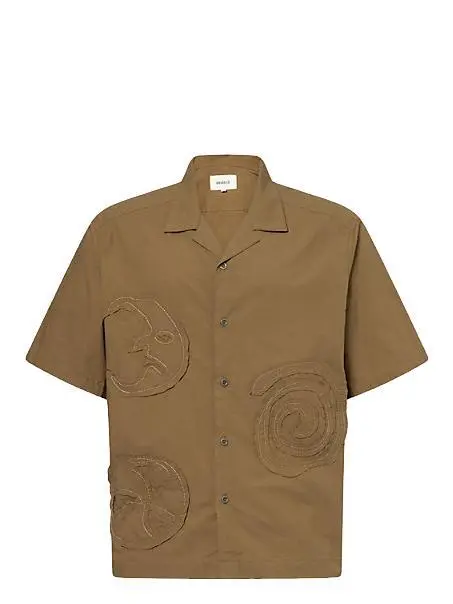 HERESY Tatter Swirl-embroidered Cotton Shirt - Brown