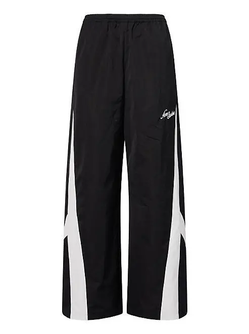 Acne Studios Wide-leg Technical Cotton-blend Trousers - Black