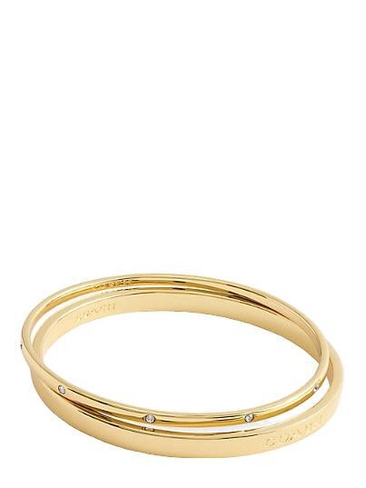 COACH Essential Logo Bangle Set - Shiny Gold