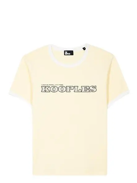 The Kooples Logo-print Short-sleeve T-shirt - Light Yellow
