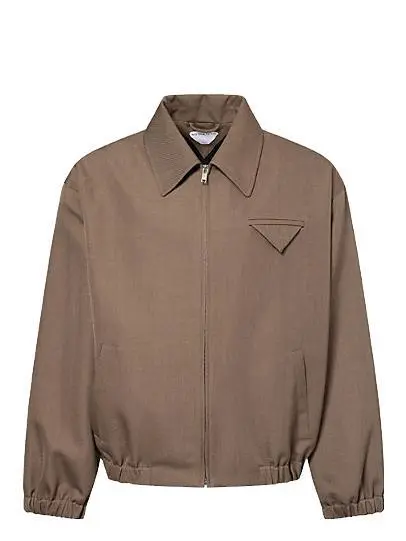 Bottega Veneta Collared Wool Twill Jacket - Milkweed