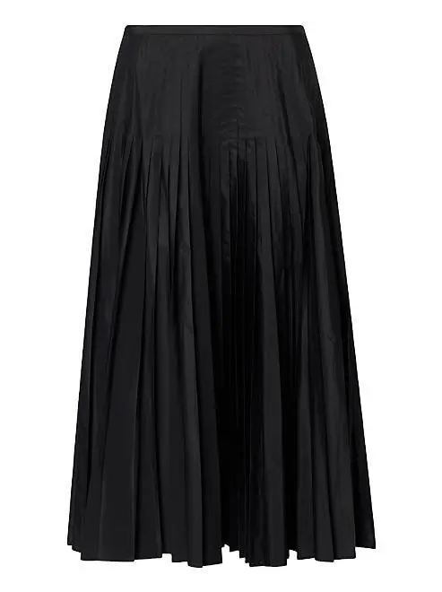 ROHE FRAMES Technical Plisse-pleat Woven Midi Skirt - Black