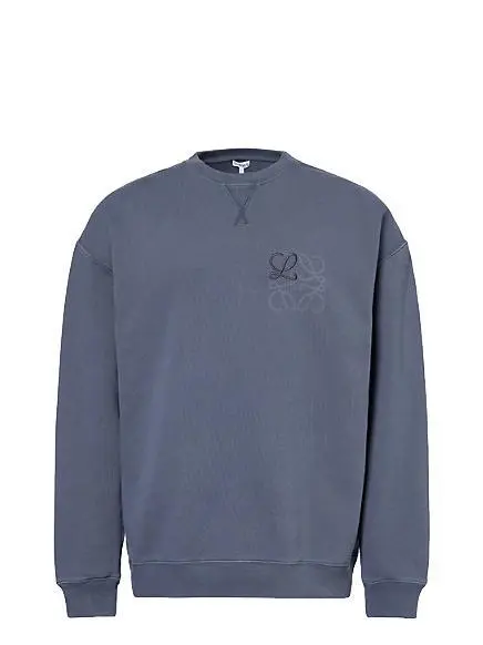 Loewe Anagram Logo Cotton Sweatshirt - Indigo Blue