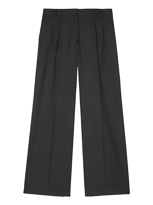 The Kooples Wide-leg Wool Trousers - Navy-red