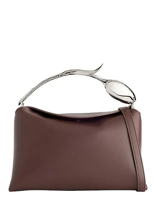 Erdem Mid Bloom Leather Handbag - Chestnut
