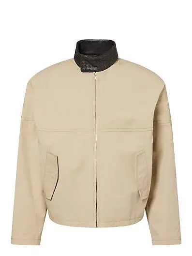 Bottega Veneta Intrecciato-collar Cropped Cotton Trench Coat - Sahara