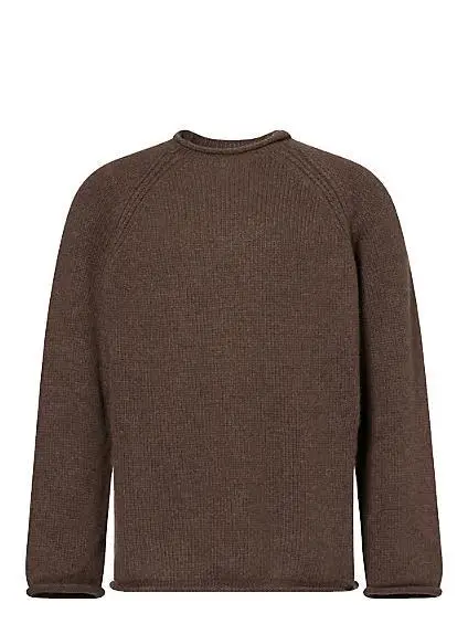 Bottega Veneta Crew-neck Knitted Cashmere Jumper - Dark Carrubo