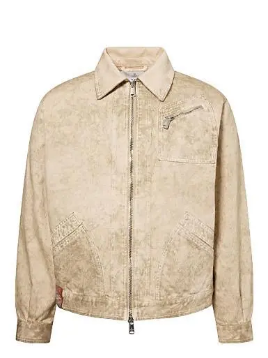 VIVIENNE WESTWOOD Piranha Zip-up Denim Jacket - Washed Beige