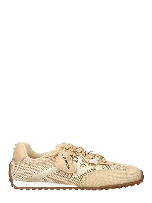 Steve Madden Coheart Raffia Trainers - Beige Comb