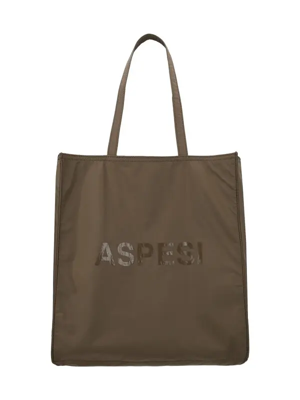 Aspesi Tote Bag With Logo - Military Green