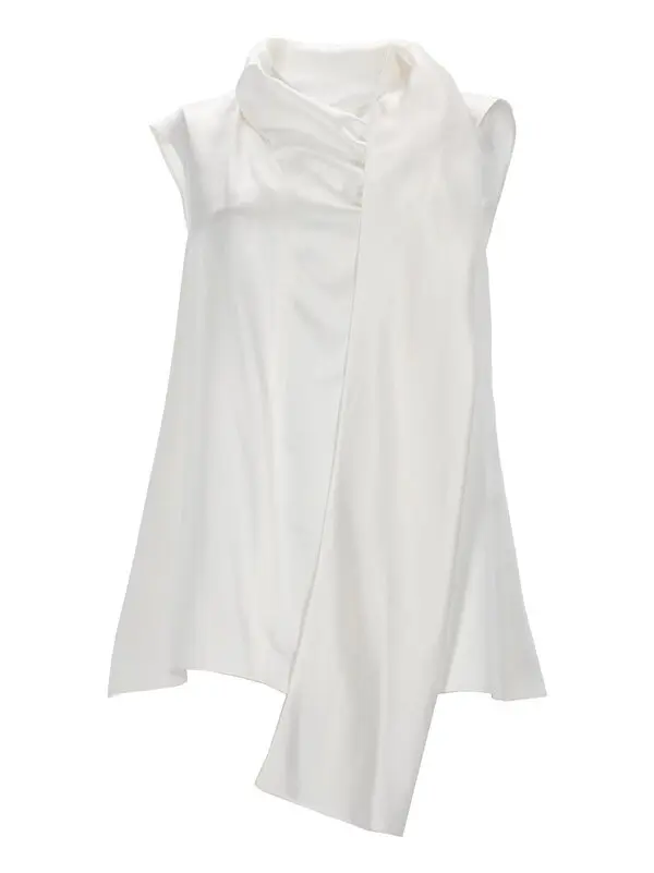 Max Mara Silk Satin Top - White