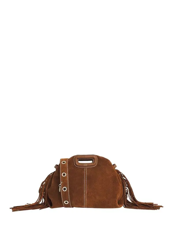 Maje Mini Suede Miss M Shoulder Bag - Brown