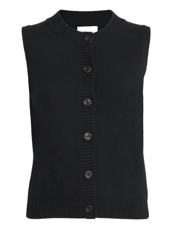 Harrods Cashmere-cotton Sweater Vest - Black