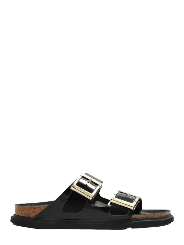 BIRKENSTOCK Arizona Droplet Buckle Patent Leather Sandals - Black