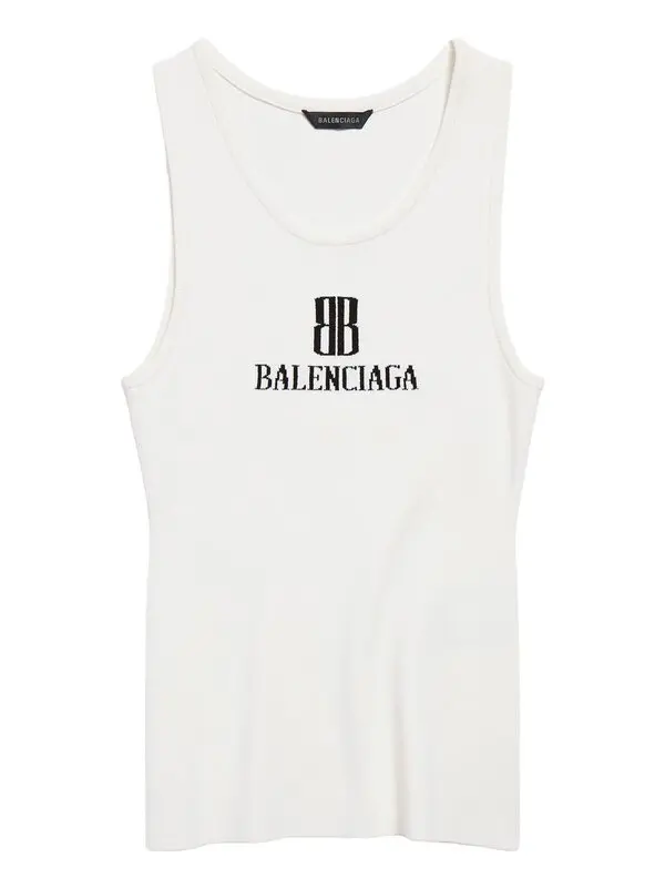 Balenciaga Nano Bb Tank Top - White