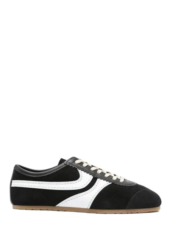 Dries Van Noten Suede Sneakers With Leather Inserts - Black