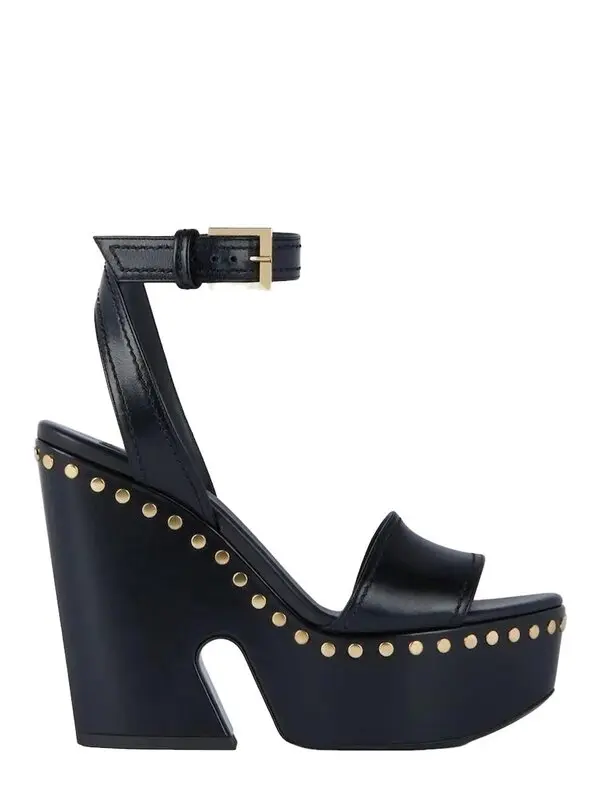 Givenchy Clog Platform Sandals With Studs - Black