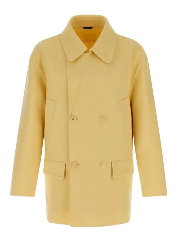 Fendi Double-breasted Wool Coat - Yellow & Orange