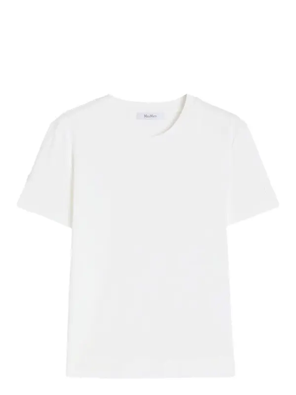 Max Mara Embroidered Logo Cotton T-shirt - White