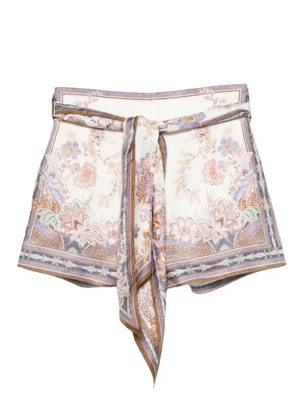 Zimmermann Luna Tie Shorts - Nude & Neutrals