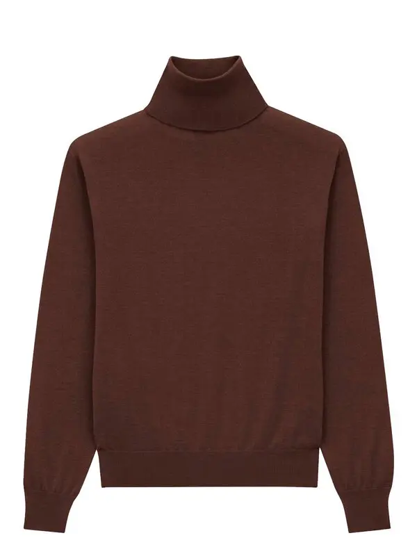 Saint Laurent Cashmere, Wool, And Silk Turtleneck Pullover - Brown