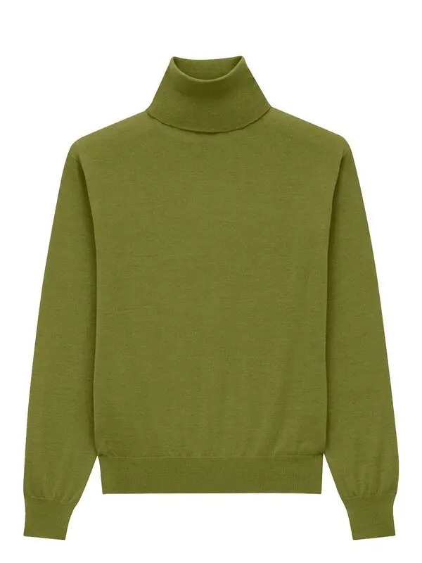 Saint Laurent Cashmere, Wool, And Silk Turtleneck Pullover - Green