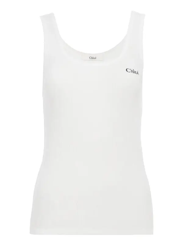 Chloé Logo Tank Top - White