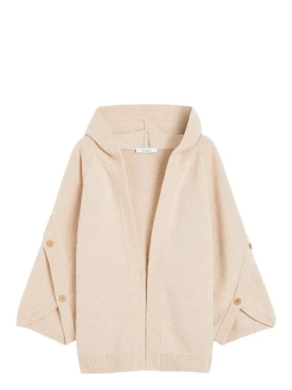 Max Mara Wool And Cashmere Hooded Cardigan - Nude & Neutrals