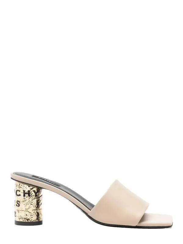 Givenchy Leather Mule With Block Heel - Nude & Neutrals