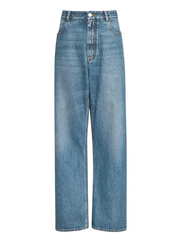 Alaïa Low Rise Denim Pants - Blue