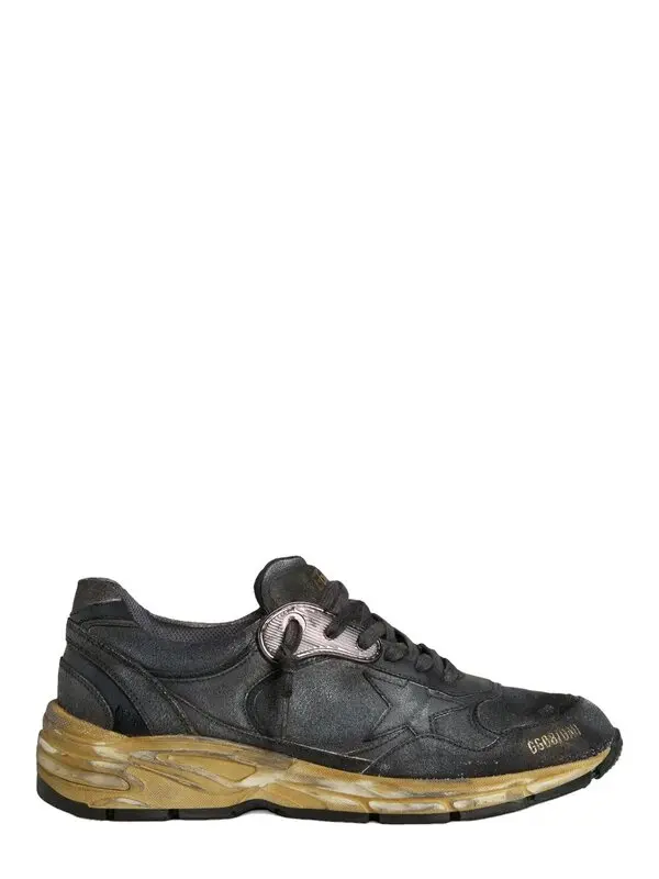 GOLDEN GOOSE Dad-star Crackled Leather Sneakers - Black