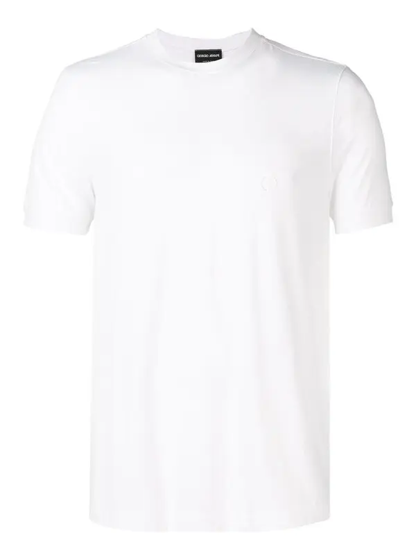 Giorgio Armani Stretch Viscose Jersey Crew Neck T-shirt - White