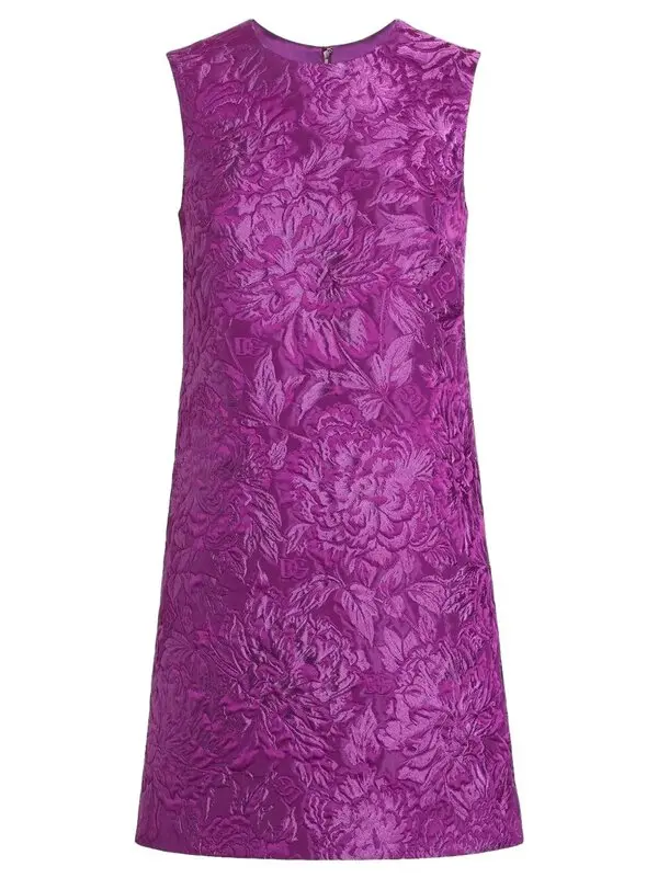 Dolce & Gabbana Brocade Mini Dress - Pink & Purple