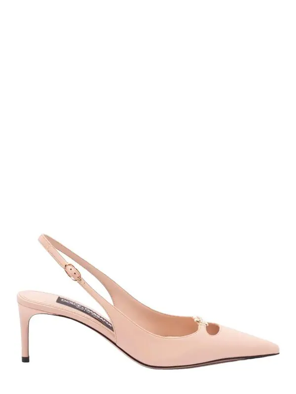 Dolce & Gabbana Leather Slingback Capri Heels - Nude & Neutrals