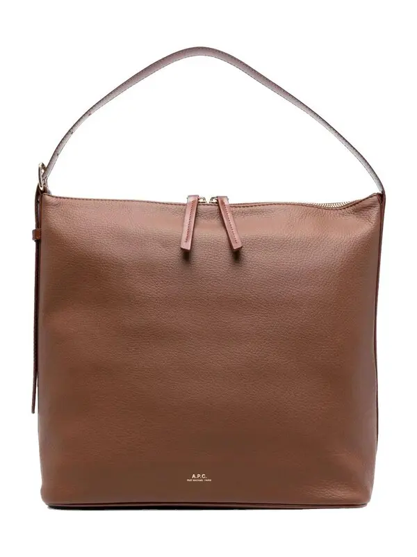 A.p.c. Hammered Leather Shoulder Bag - Nude & Neutrals