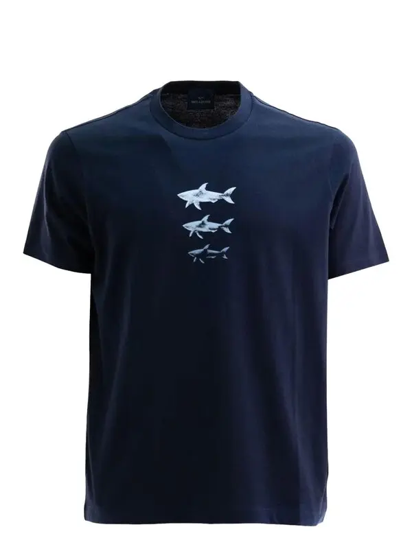 Paul & Shark Printed Cotton T-shirt - Blue