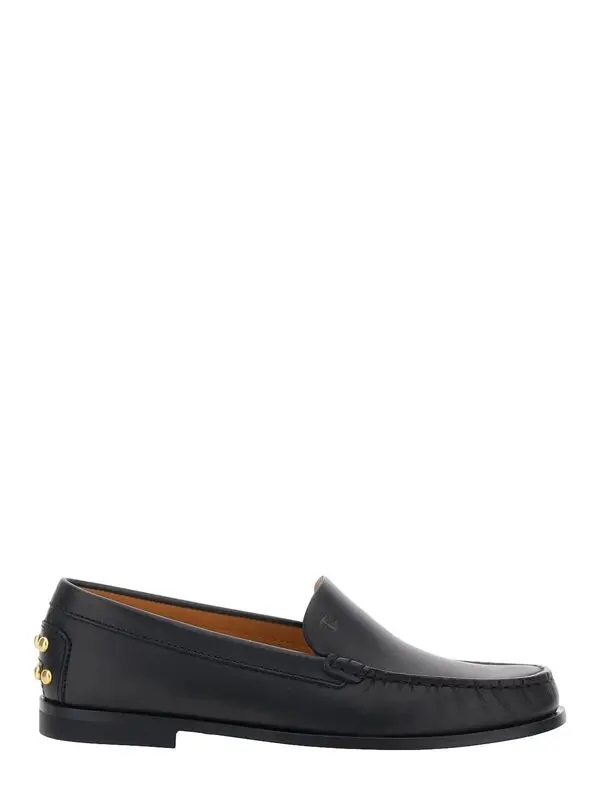 TOD`S Leather Loafers With Studded Detail - Black