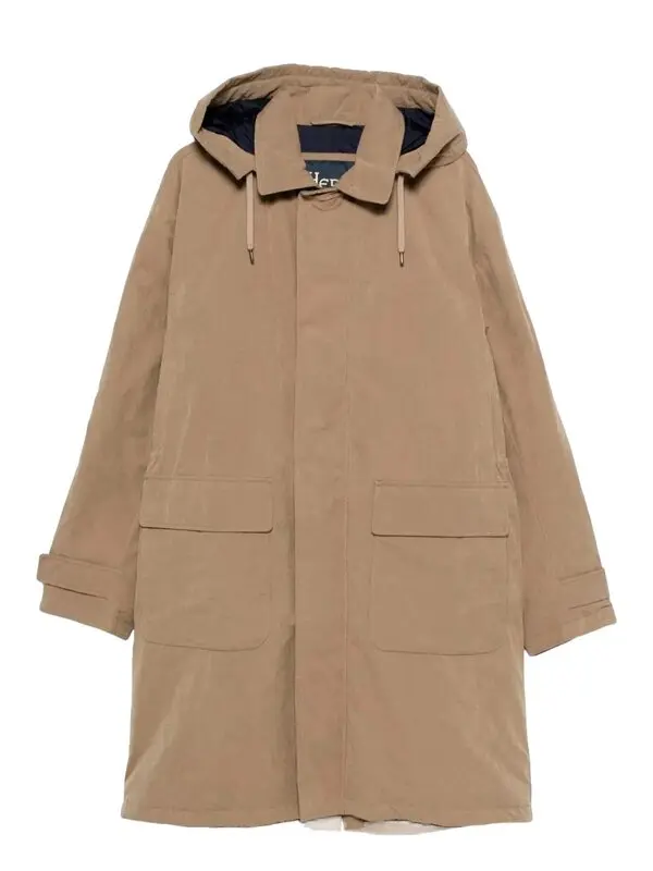 Herno Long Padded Hooded Parka - Nude & Neutrals