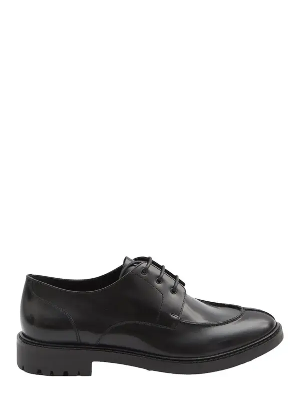 Saint Laurent Leather Derby Shoes - Black
