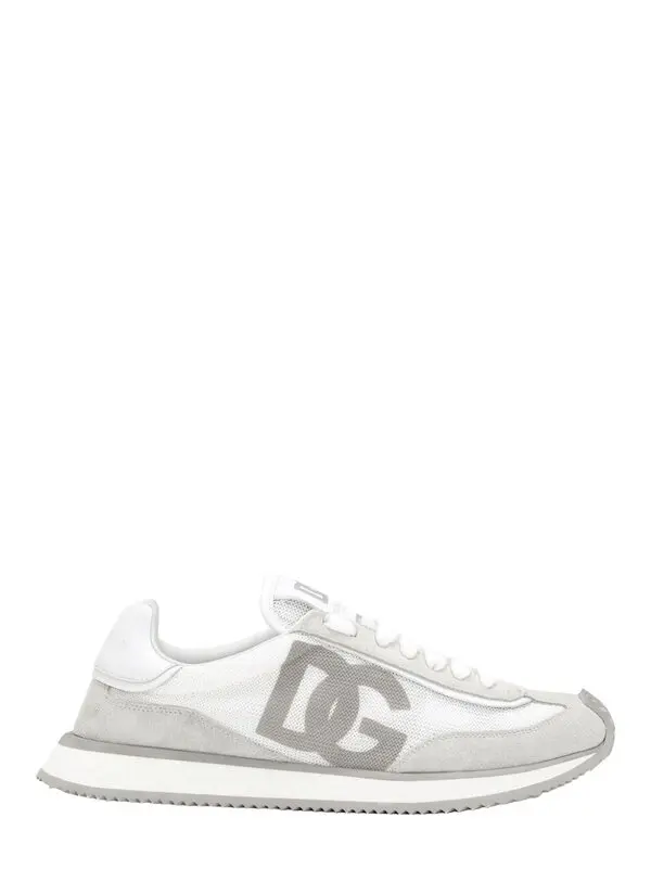 Dolce & Gabbana Suede And Mesh Dg Cushion Sneakers - White