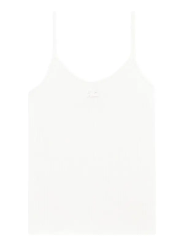 COURREGES Ribbed Knitted Tank Top - White