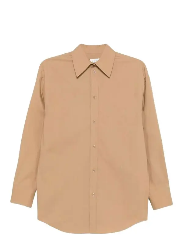 Saint Laurent Cotton Poplin Shirt With Embroidery - Brown