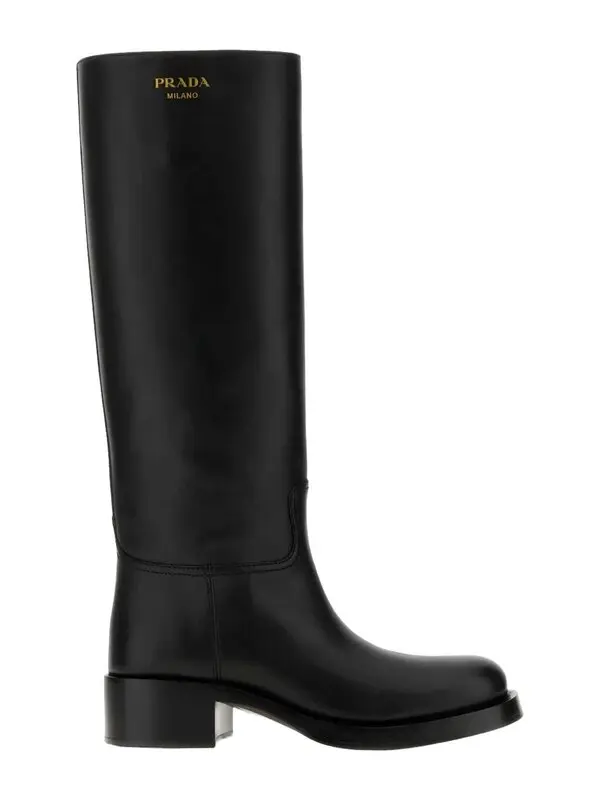Brunello Cucinelli High Leather Boots - Black