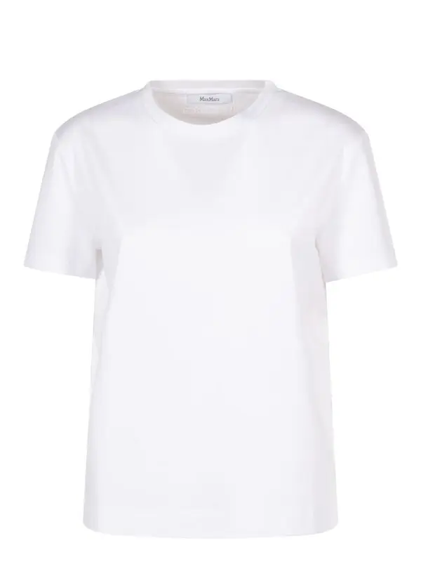 Max Mara Cotton T-shirt With Embroidered Logo - White