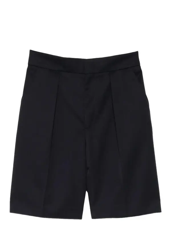 Victoria Beckham Wool Blend Tailored Shorts - Blue