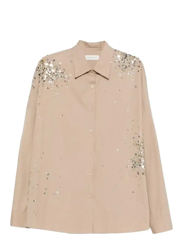 Dries Van Noten Casia Sequined Shirt - Nude & Neutrals