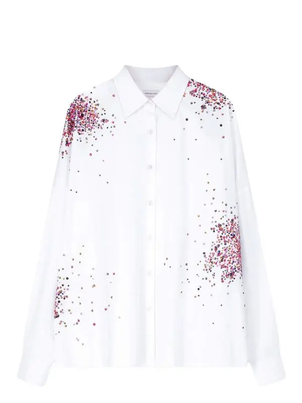 Dries Van Noten Casia Sequined Shirt - White