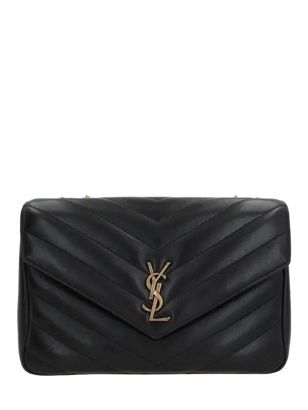 Saint Laurent Loulou Large Quilted Leather Bag - Black