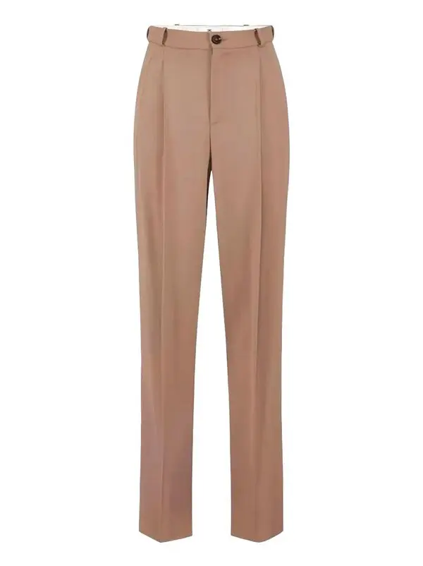 Elisabetta Franchi Pleated Gabardine Pants - Nude & Neutrals