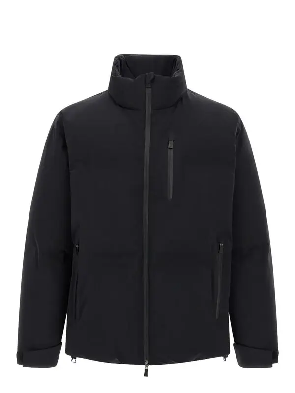 Herno Short Down Jacket With High Collar - Black